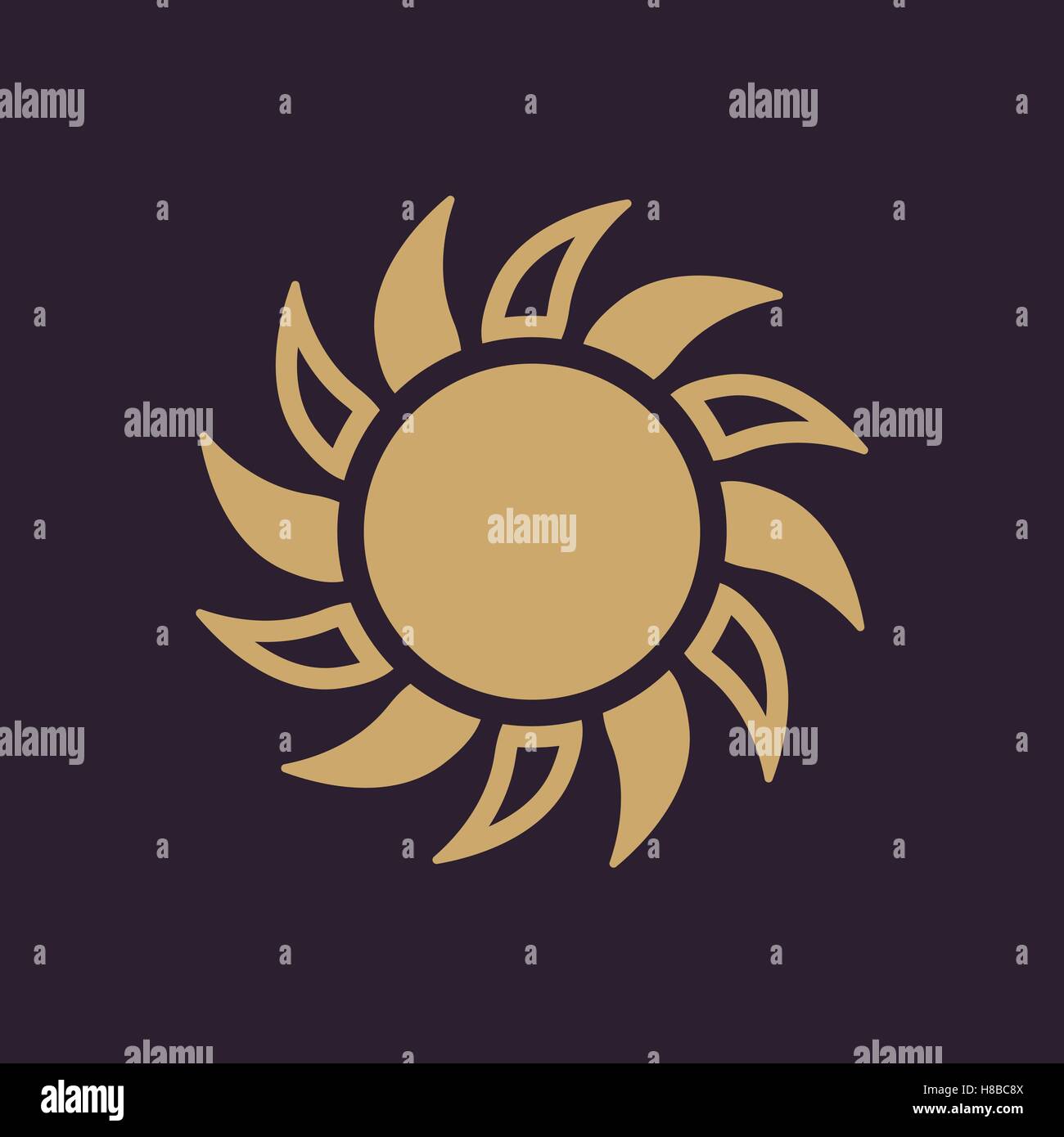 The sun icon. Sunrise and sunshine, weather, sun symbol. UI. Web. Logo ...