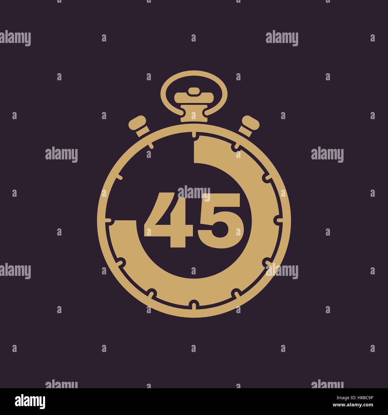 The 45 seconds, minutes stopwatch icon. Clock and watch, timer ...