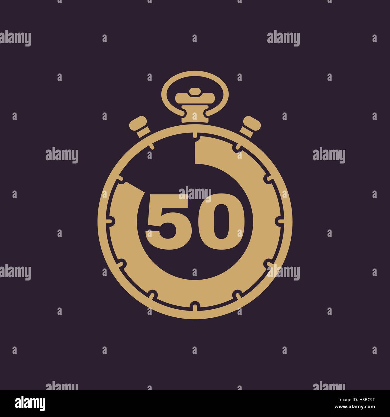 The 50 seconds, minutes stopwatch icon. Clock and watch, timer ...
