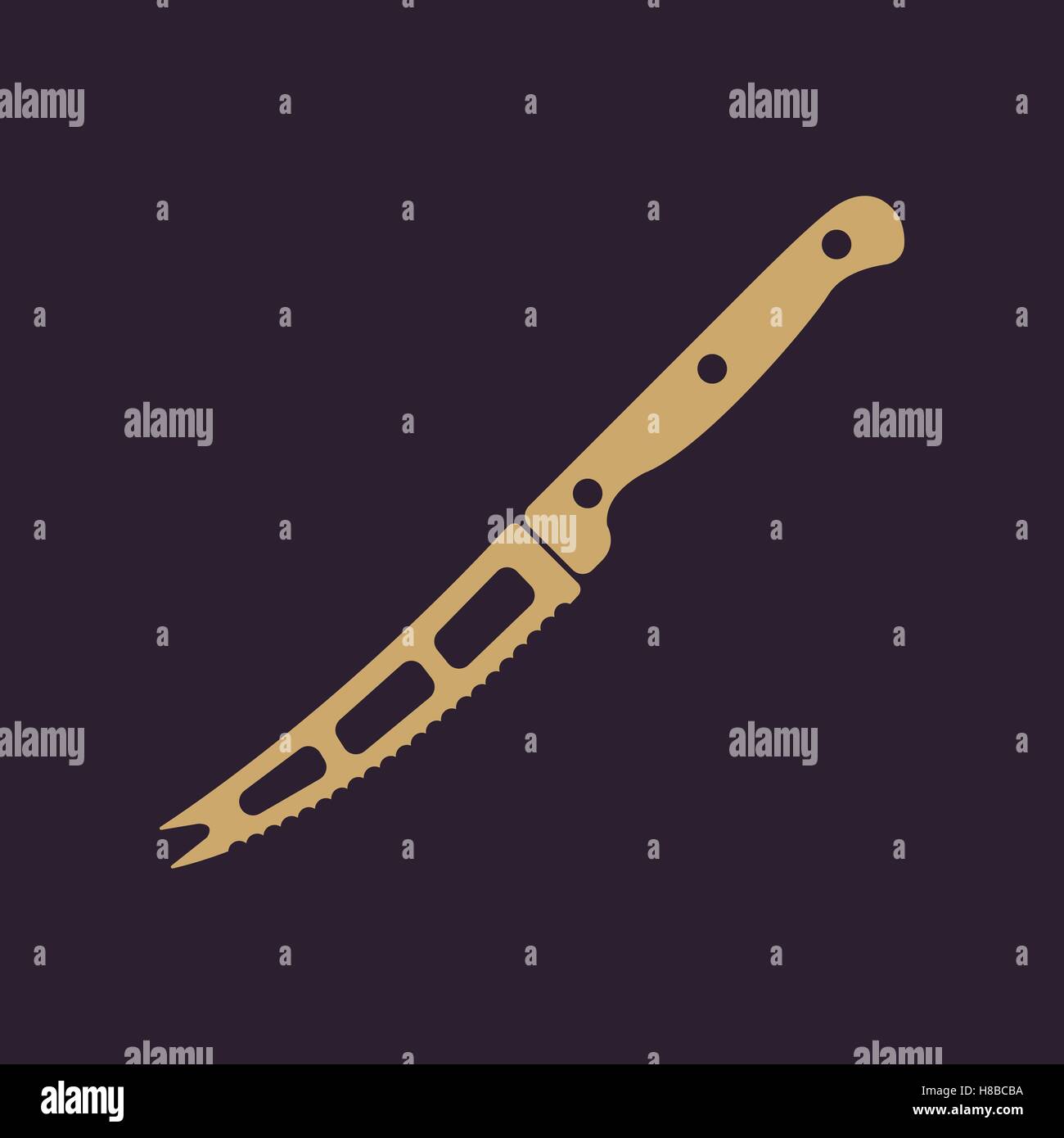 The knife for cheese icon. Knife and chef, kitchen symbol.UI. Web. Logo ...