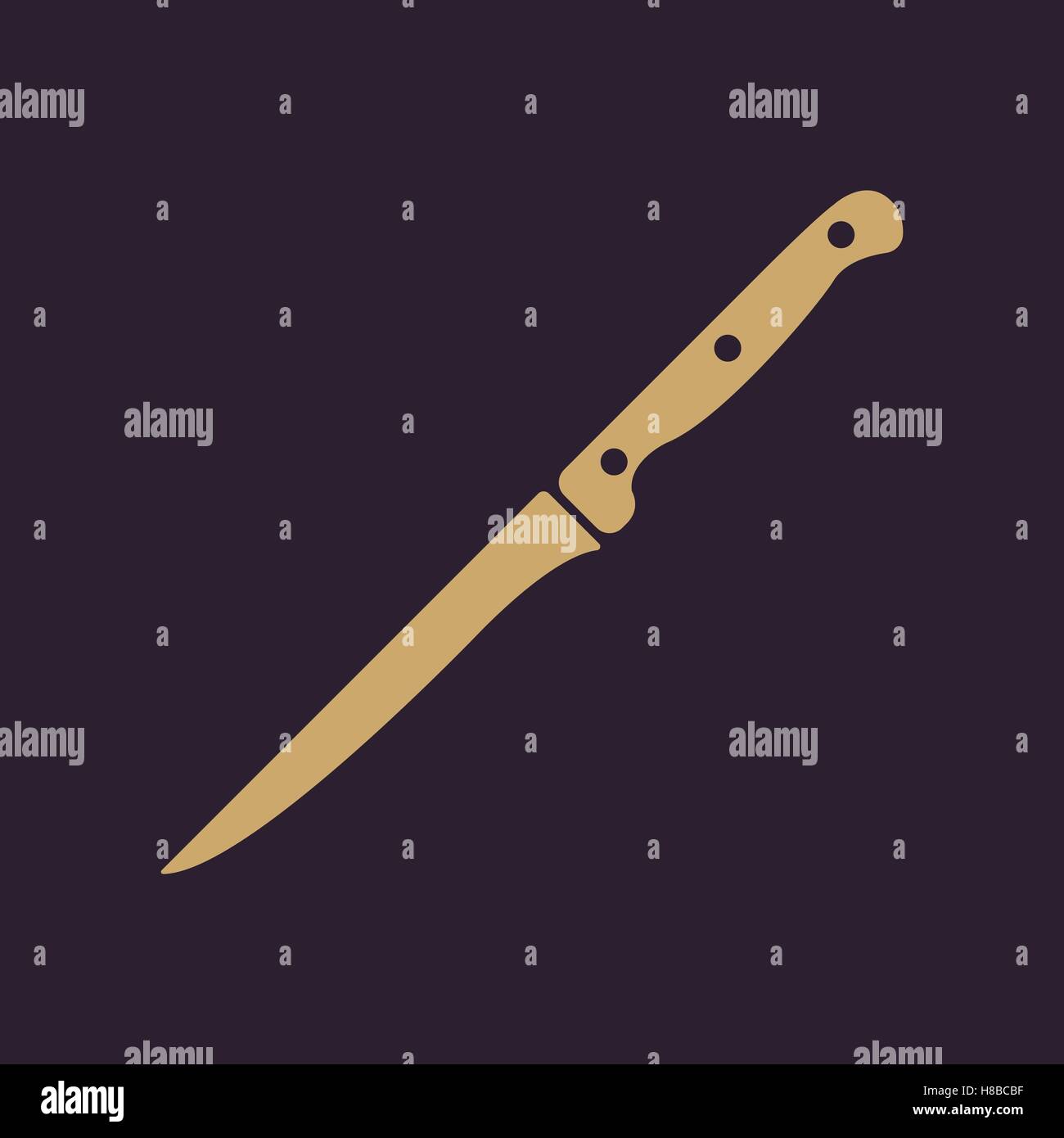 The knife for meat icon. Knife and chef, kitchen symbol.UI. Web. Logo ...
