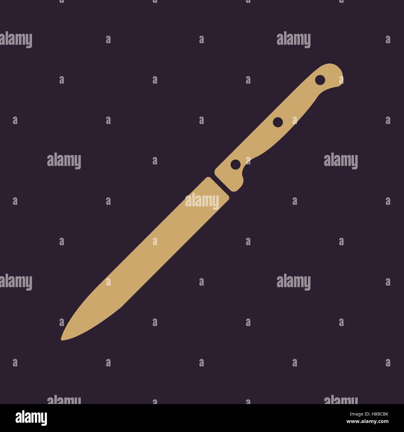 The knife for meat icon. Knife and chef, kitchen symbol.UI. Web. Logo ...