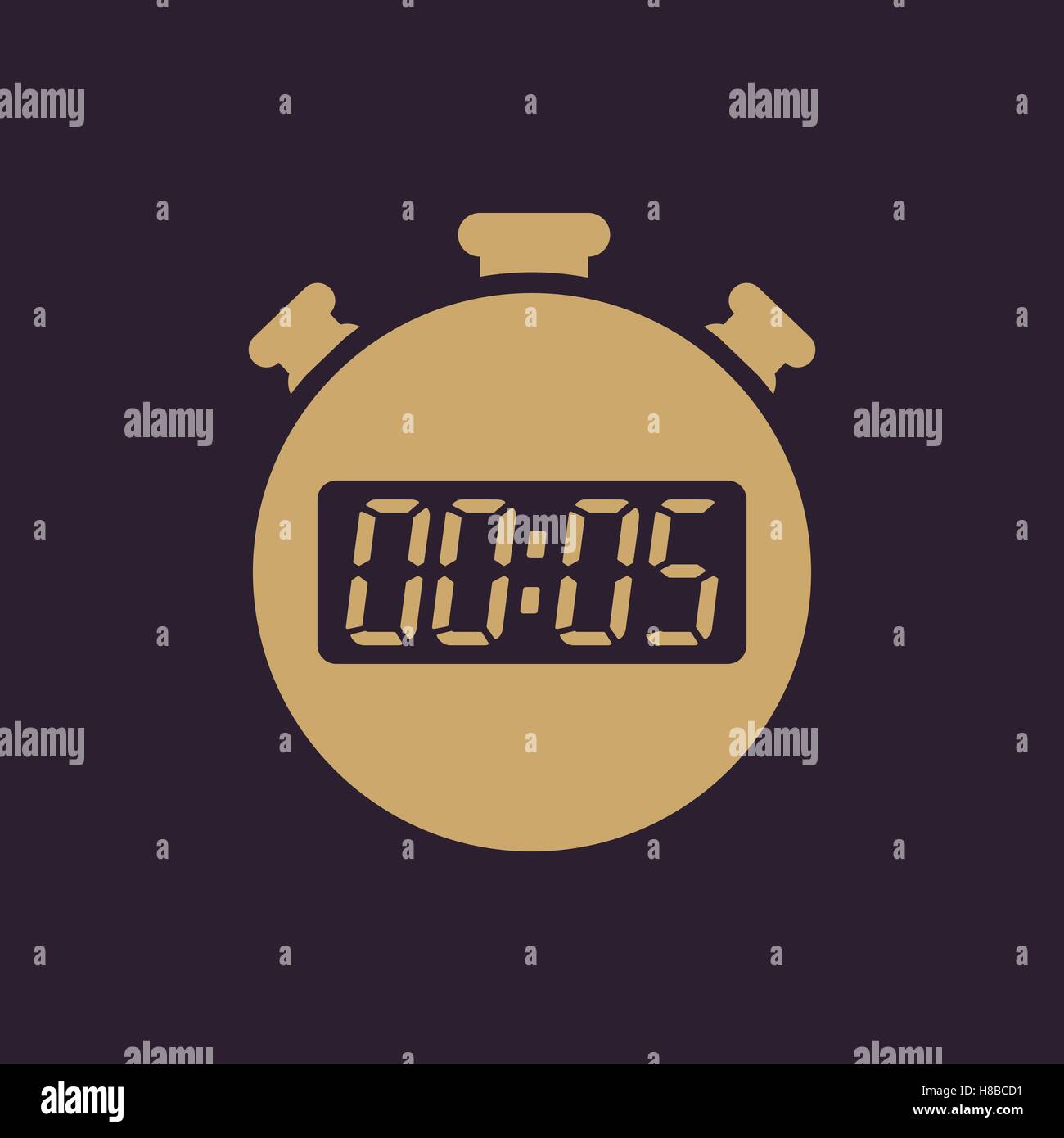 The 5 seconds, minutes stopwatch icon. Clock and watch, timer ...