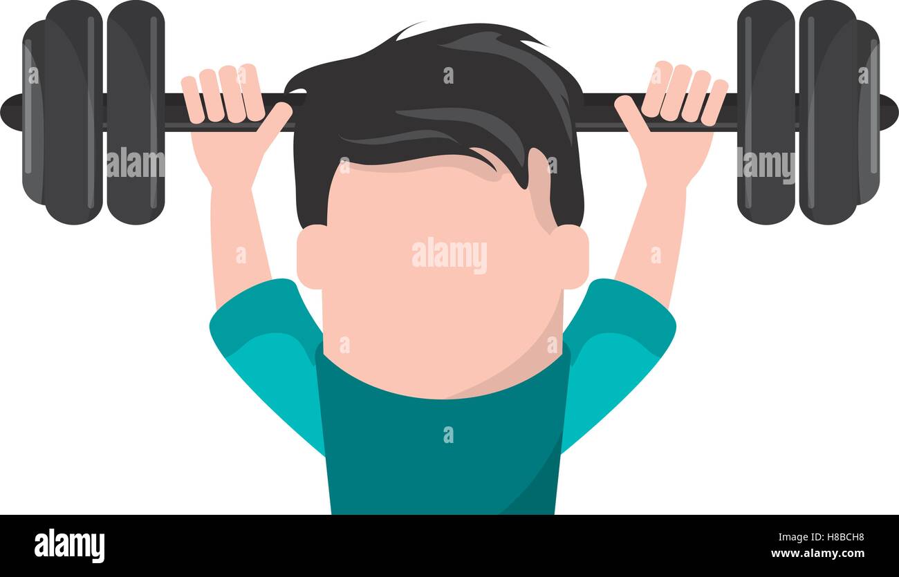 Man cartoon lifting weight design Stock Vector Image & Art - Alamy