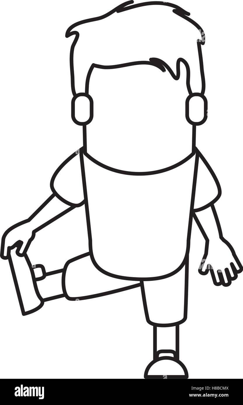 Man cartoon stretching design hi-res stock photography and images - Alamy