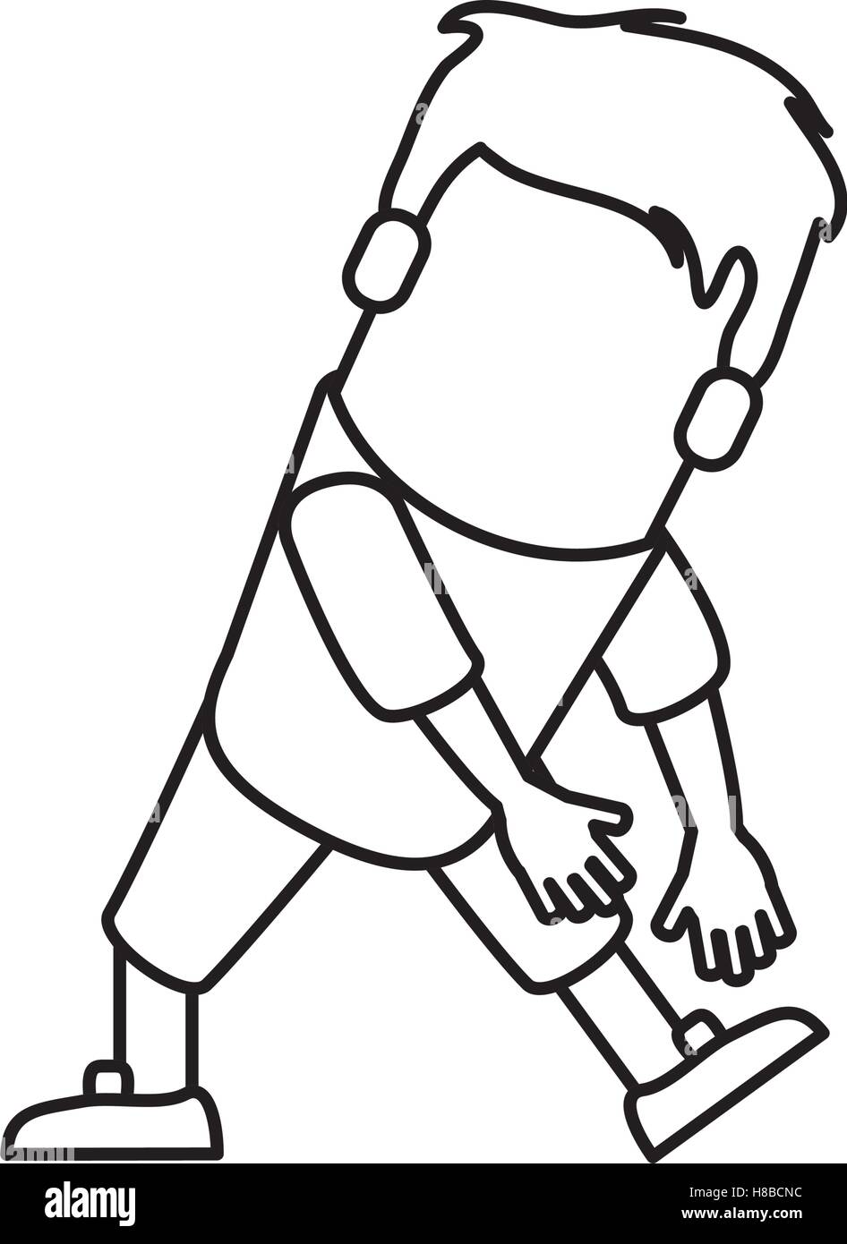 Man cartoon stretching design hi-res stock photography and images - Alamy