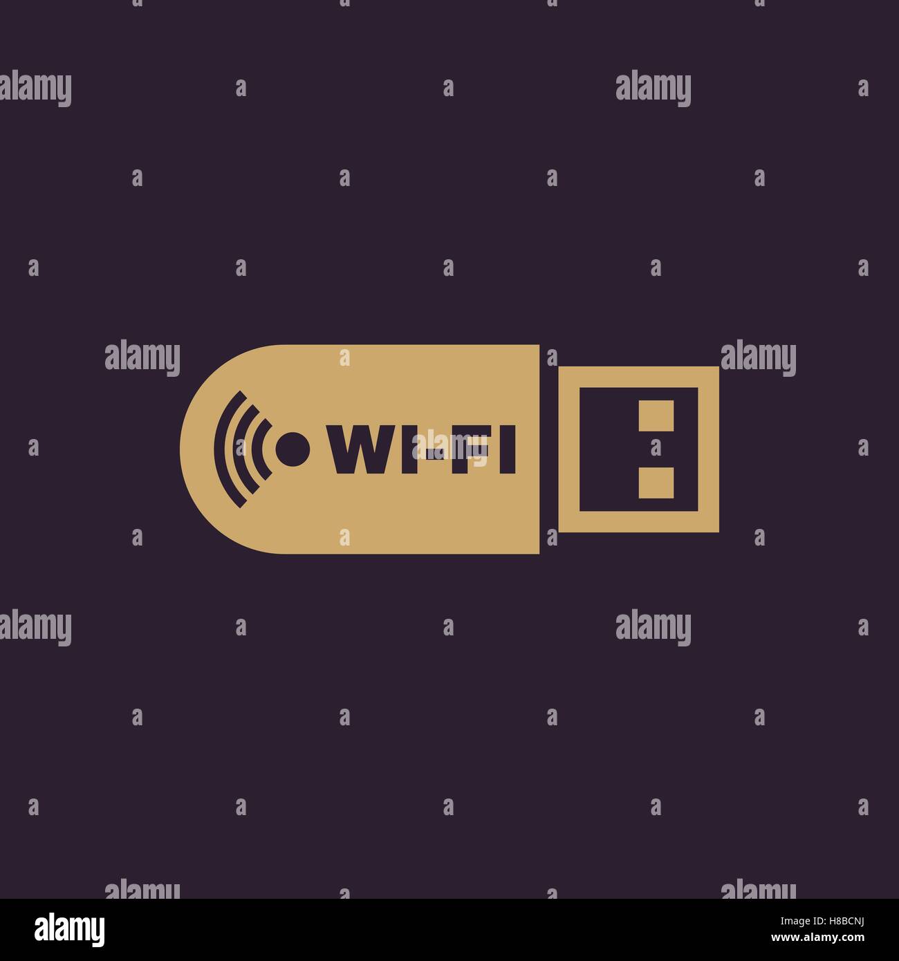 The wifi adapter icon. Transfer and connection, data, wifi symbol. UI ...