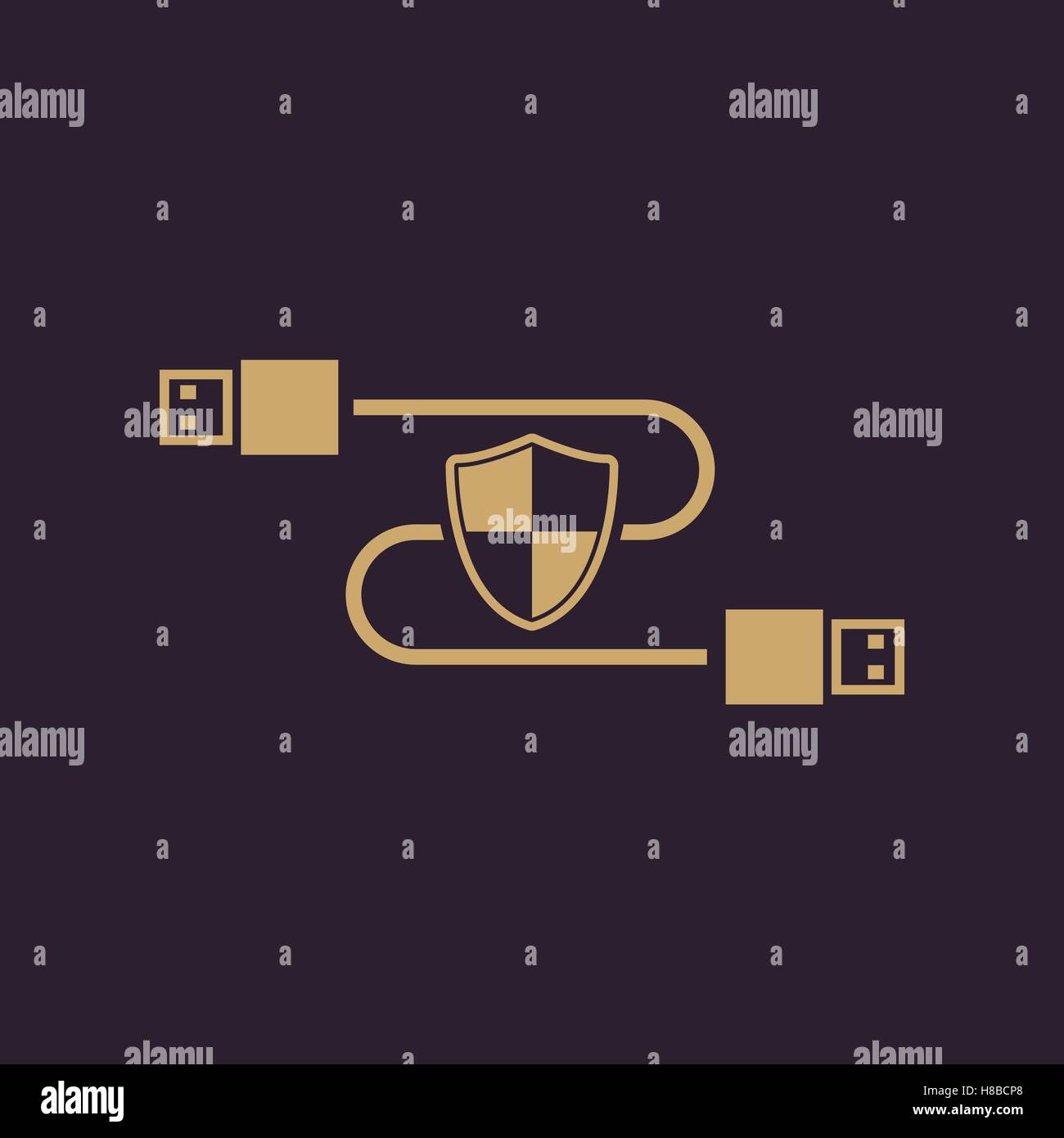 The secure connection icon. Transfer and connection, data, antivirus ...