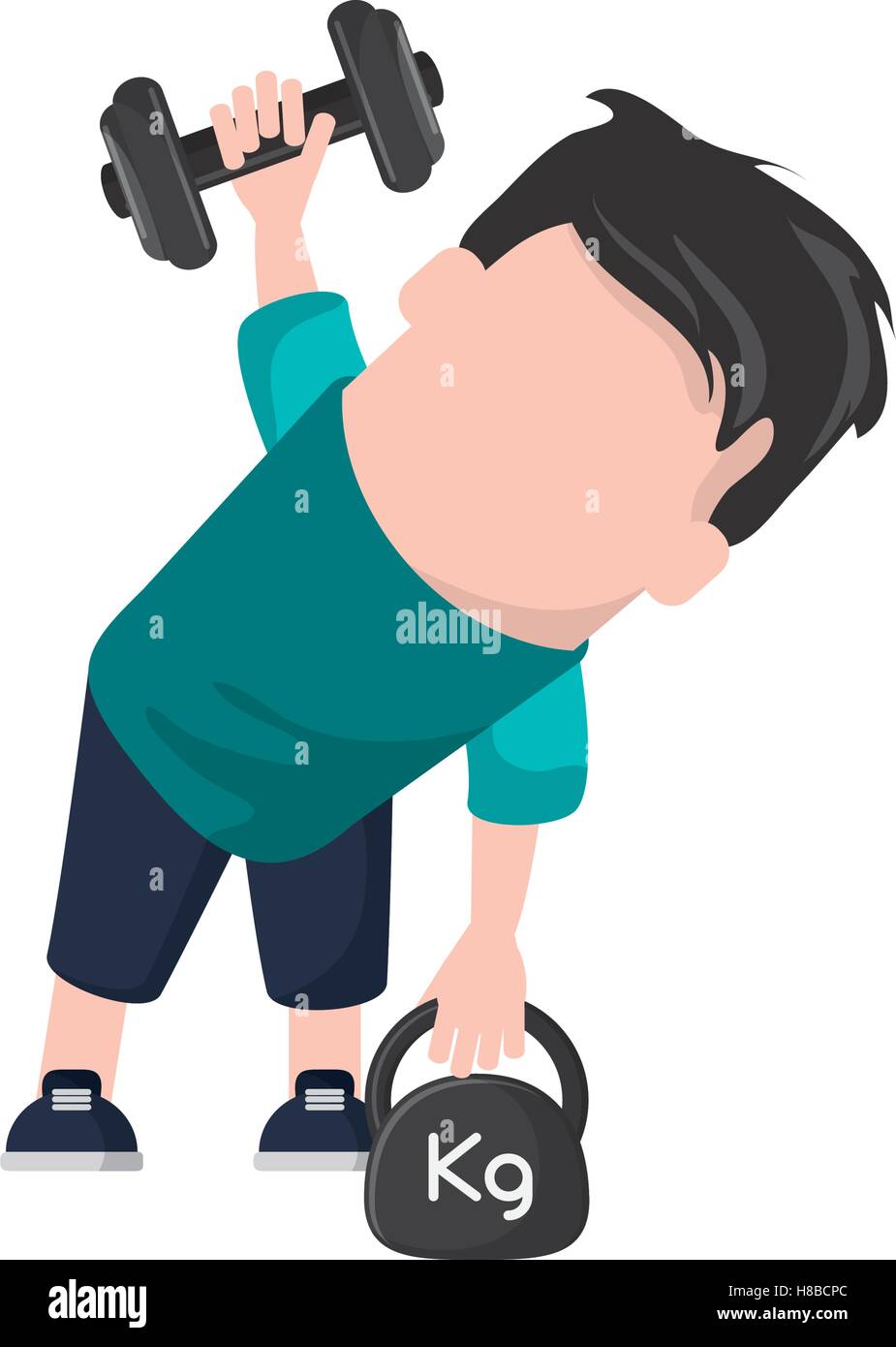 Man cartoon lifting weight design Stock Vector Image & Art - Alamy