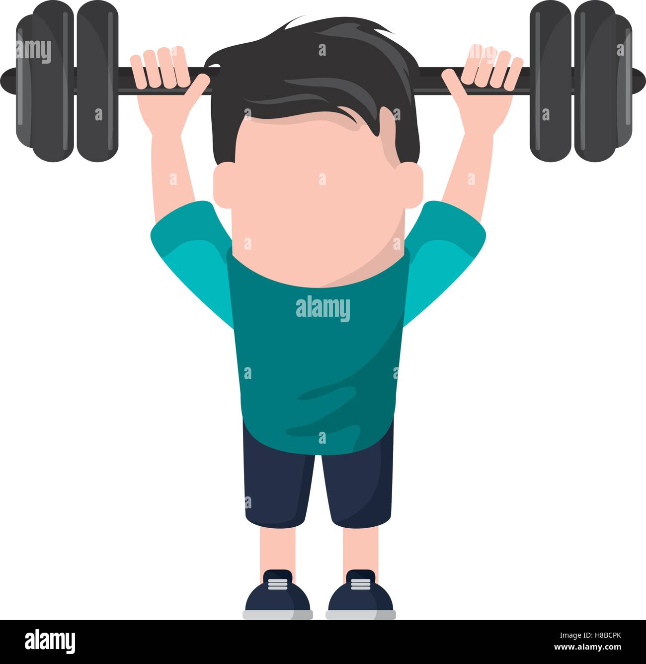 Man cartoon lifting weight design Stock Vector Image & Art - Alamy