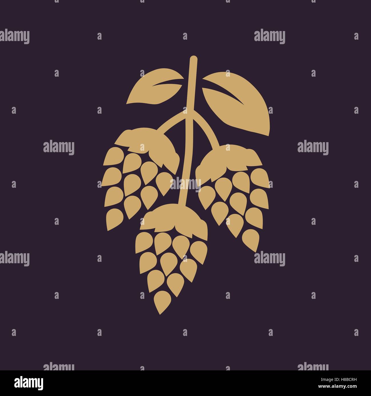 Hops icon. Beer and hop, Hops symbol. UI. Web. Logo. Sign. Flat design ...
