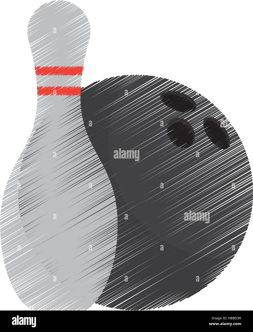 Isolated ball and pin of bowling sport design Stock Vector Image & Art ...