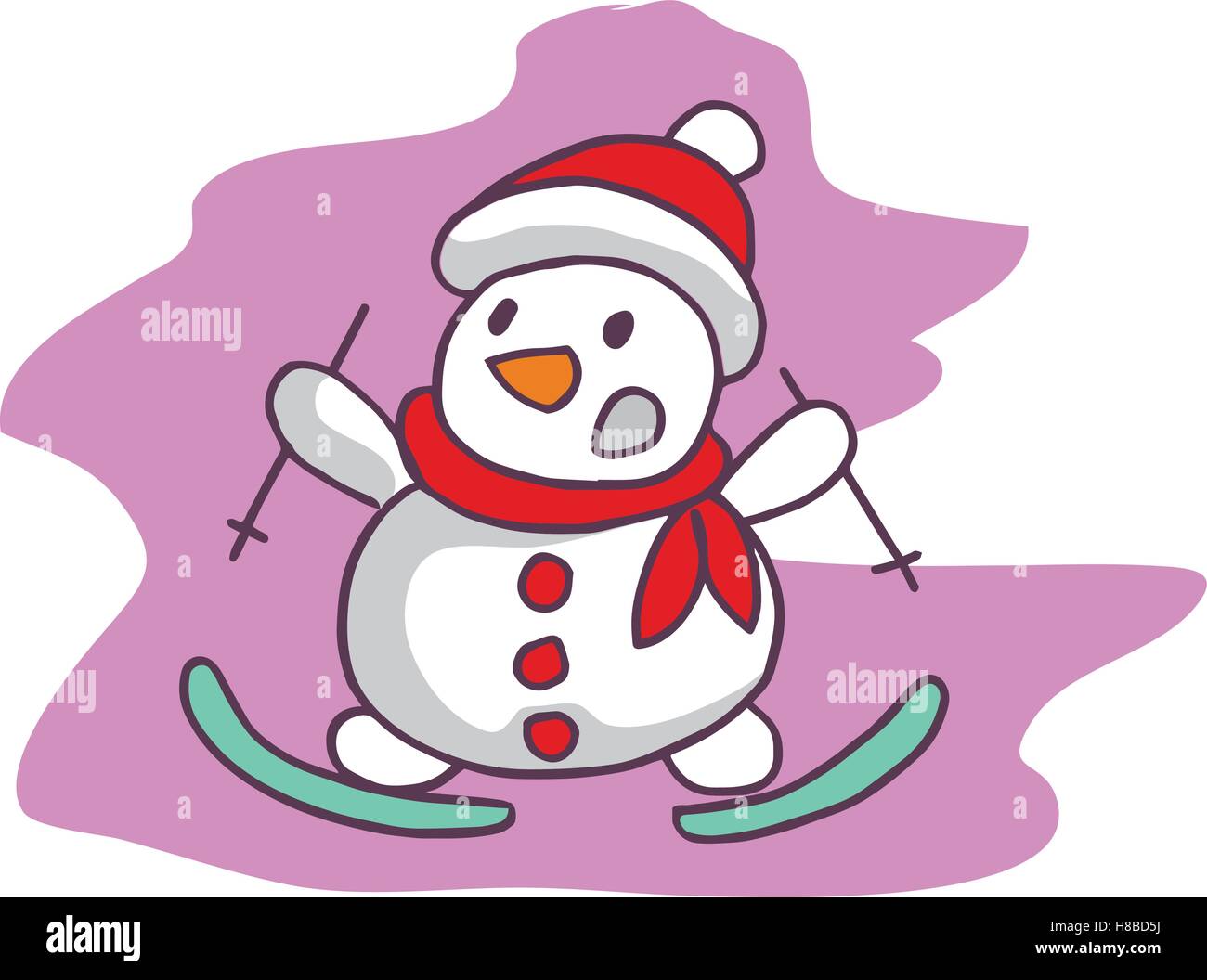Cartoon snowman with surfing boards Stock Vector Image & Art - Alamy