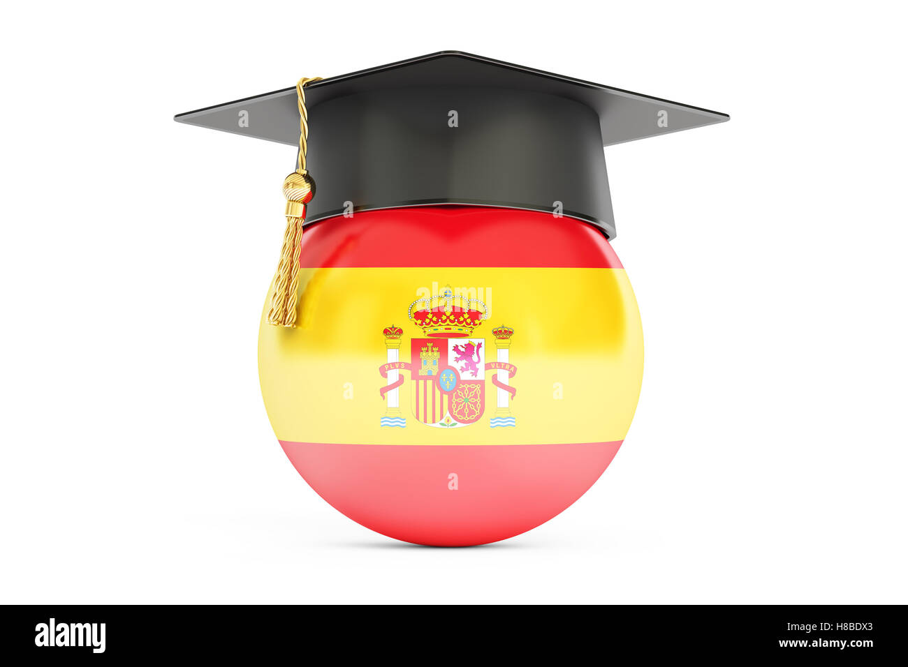 education in Spain concept, 3D rendering isolated on white background ...