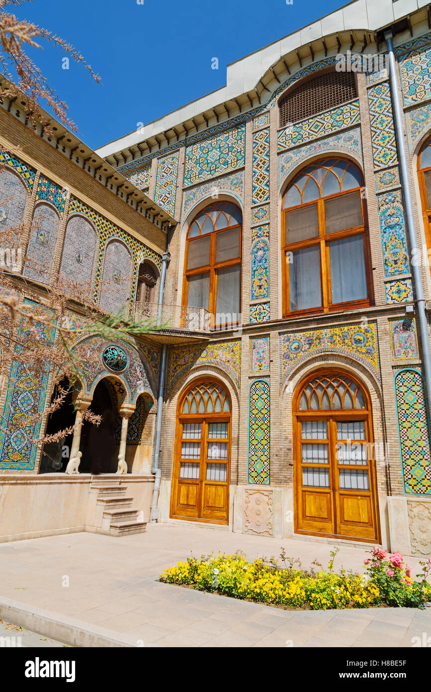 in iran antique palace golestan gate and garden old eritage and ...