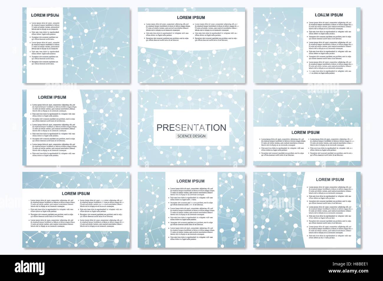 Set of modern business presentation templates in A4 size. Connection ...