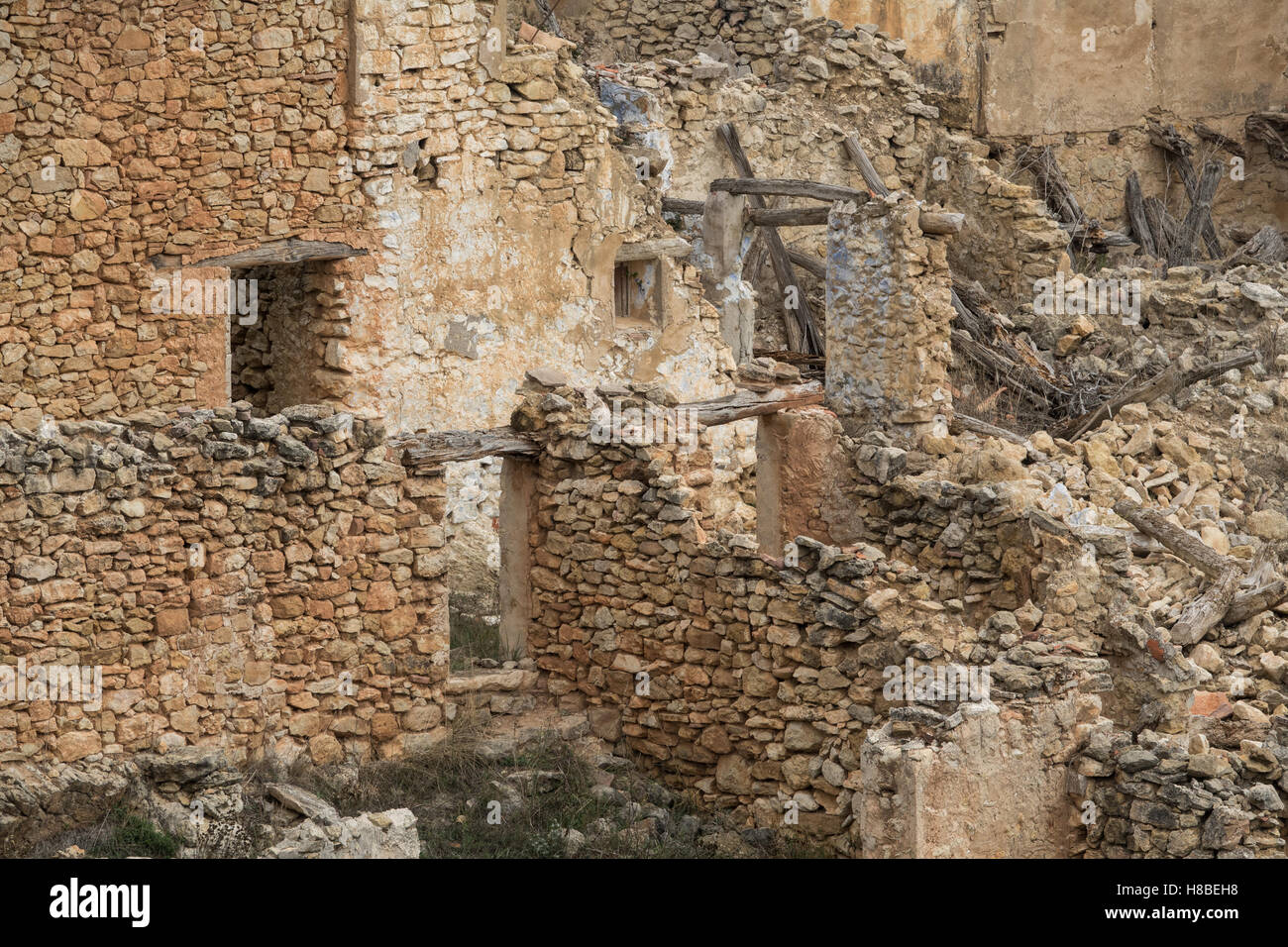Ruined stone houses Stock Photo - Alamy