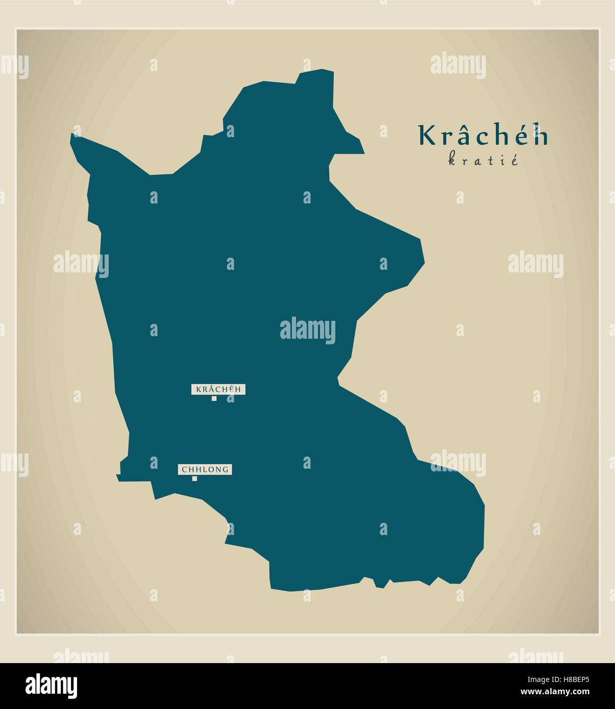 Modern Map - Kracheh KH Stock Vector Image & Art - Alamy
