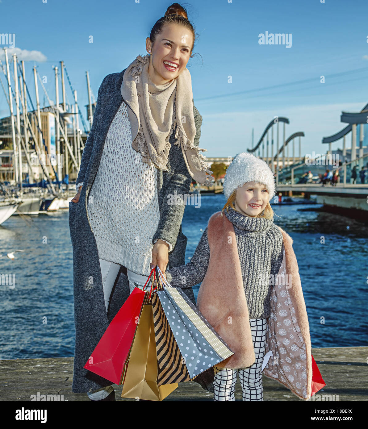 in Barcelona for a perfect present. Full length portrait of happy ...