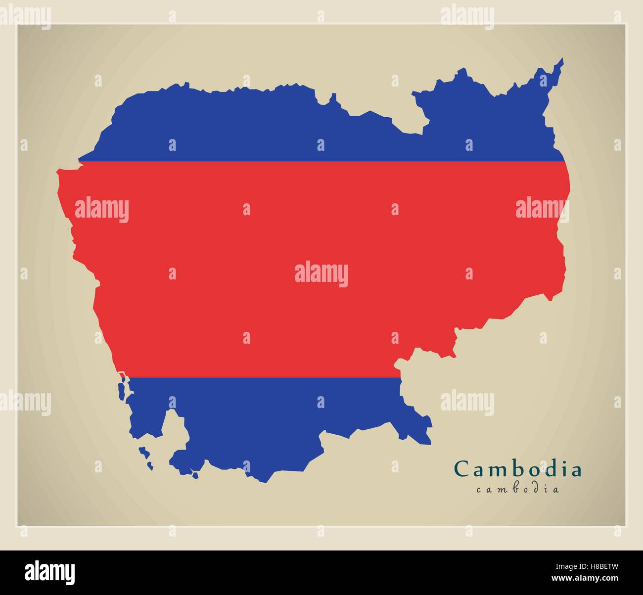 Modern Map - Cambodia flag colored KH Stock Vector Image & Art - Alamy