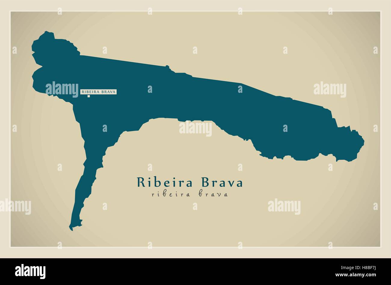 Modern Map - Ribeira Brava CV Stock Vector Image & Art - Alamy