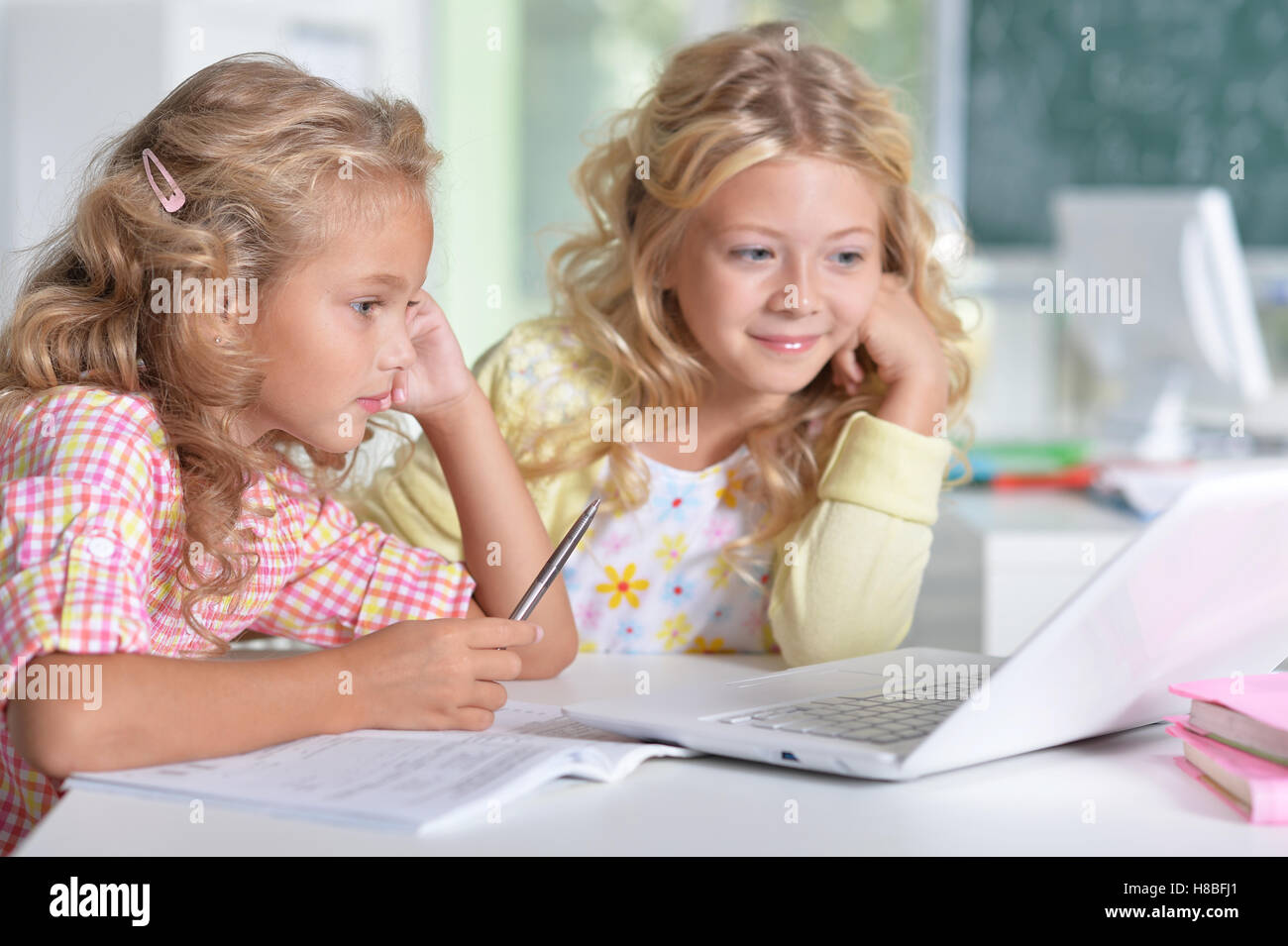 beautiful little girls at class Stock Photo - Alamy