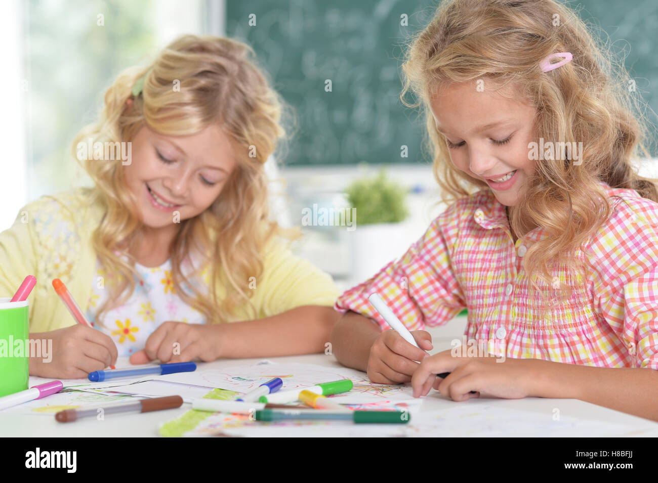 beautiful little girls at class Stock Photo - Alamy