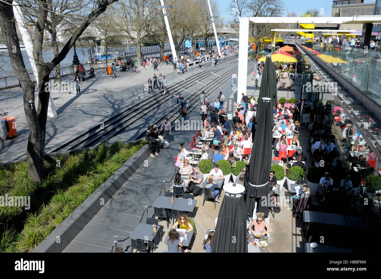 London, England, UK. Strada cafe in the South Bank Centre / Festival ...