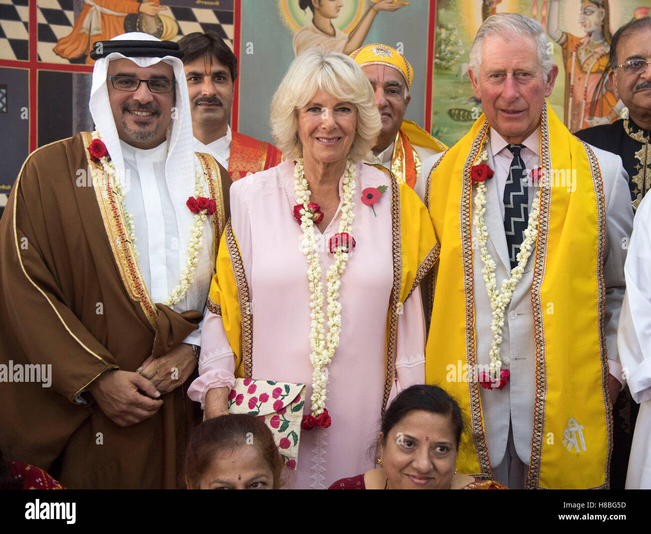 Crown prince of bahrain at the krishna temple hi-res stock photography ...
