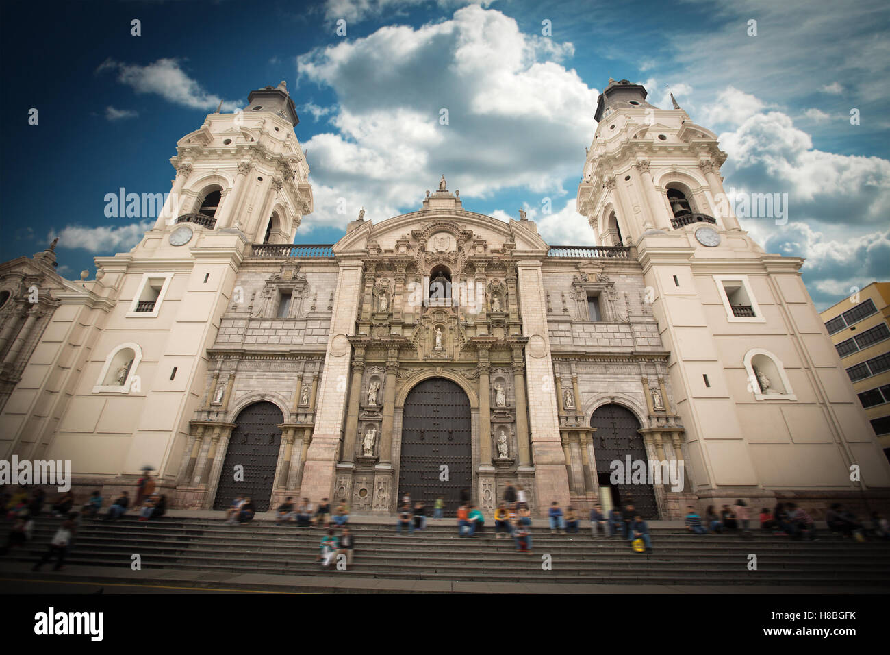 Panoramic view of Lima main square and cathedral church Stock Photo - Alamy