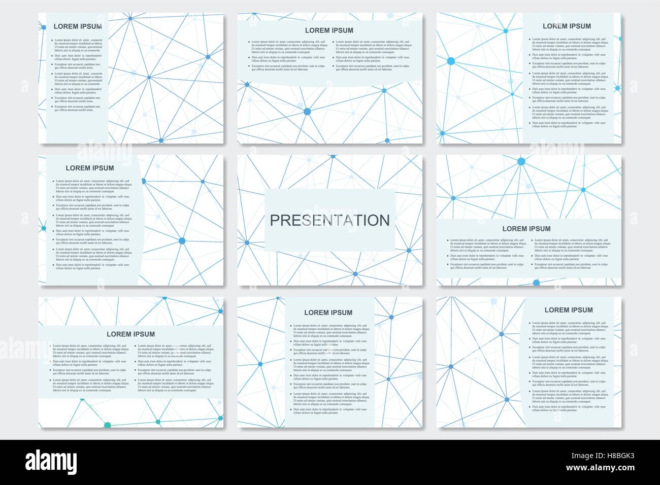 Set of modern business presentation templates in A4 size. Connection ...