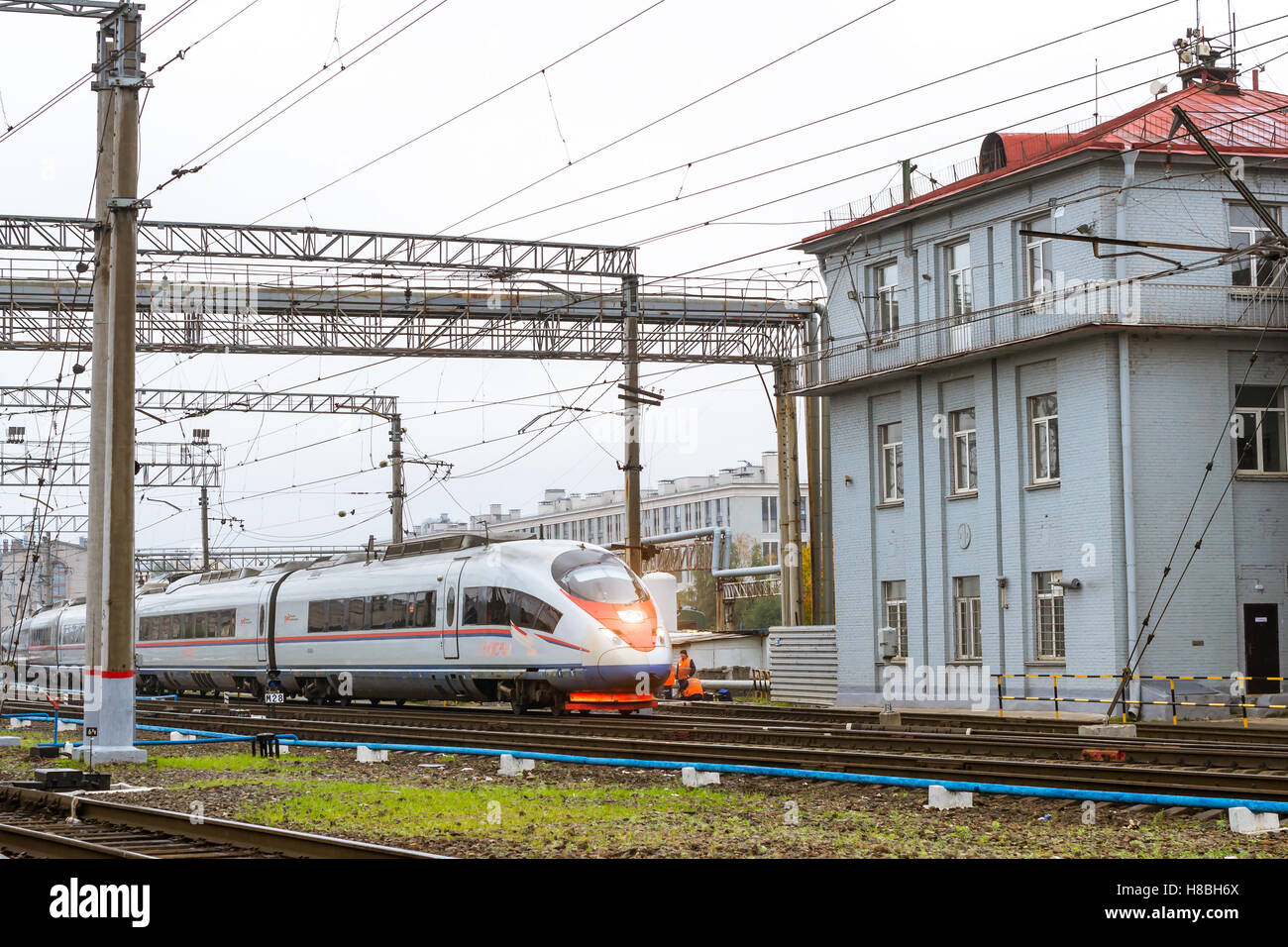 SAINT-PETERSBURG, RUSSIA - September 28, 2016: Modern hybrid electric ...