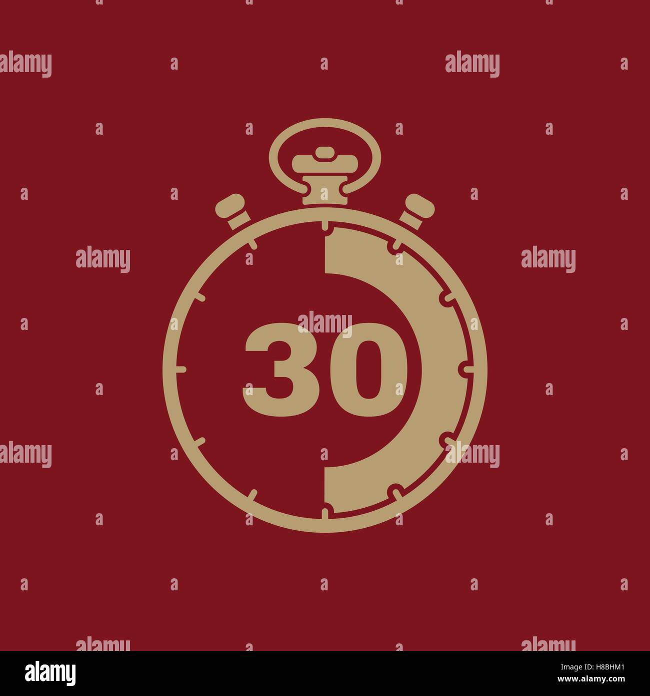 The 30 seconds, minutes stopwatch icon. Clock and watch, timer ...