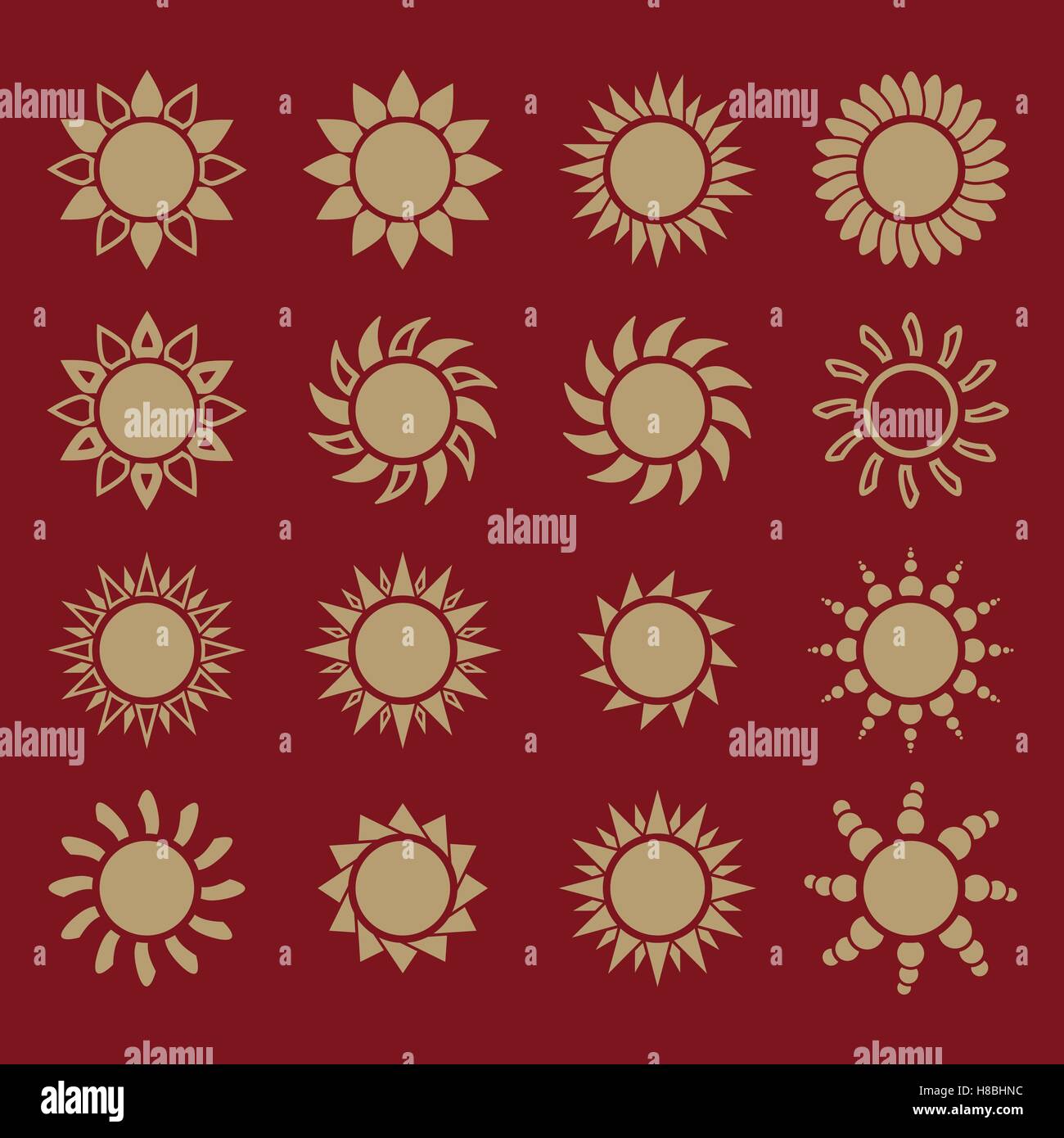 The sun set of 16 icon. Sunrise and sunshine, weather, sun symbol. UI ...