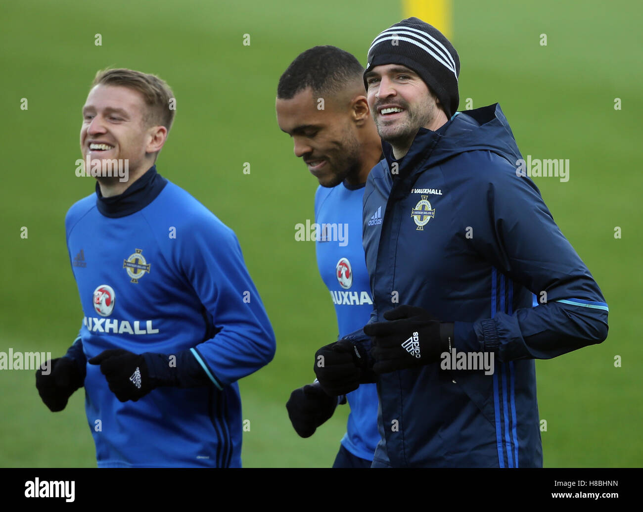 Northern Ireland's (left to right) Steve Davis, Josh Magennis and Kyle ...