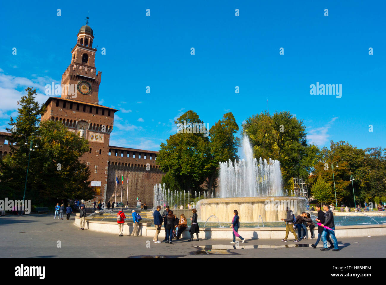 Piazza Castello, in front of Castello Sforzesco, Parco Sempione, Milan ...