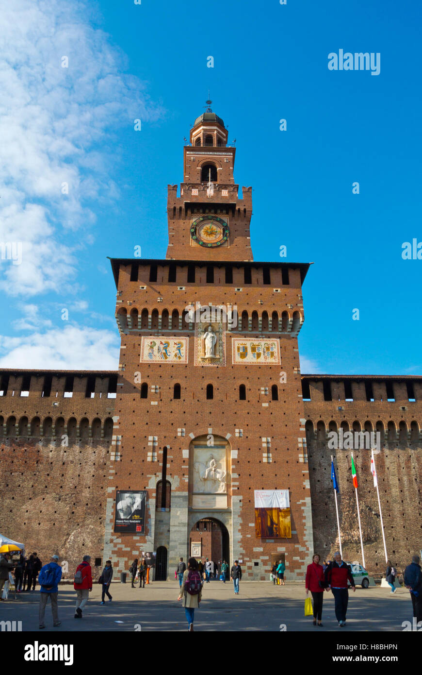 Torre del Filarete, Castello Sforzesco, Parco Sempione, Milan, Lombardy ...
