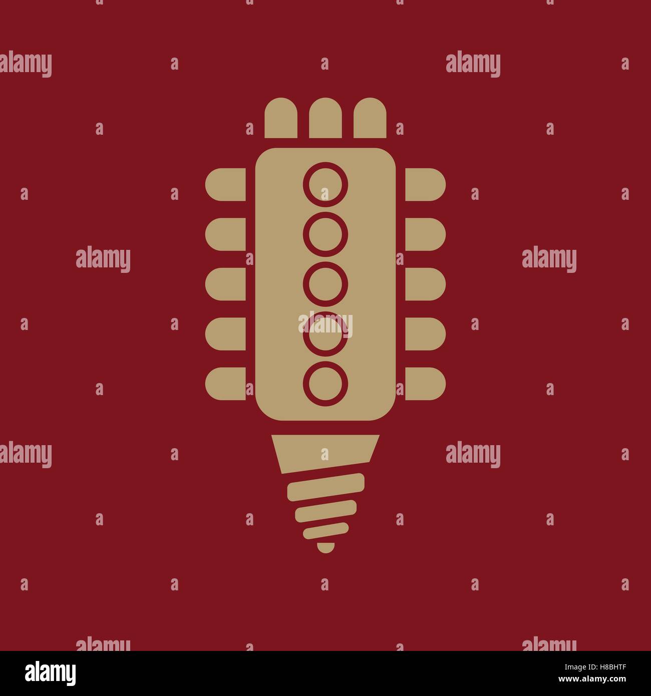 The led lamp icon. Lamp and bulb, lightbulb, CFL, luminodiode symbol.UI ...