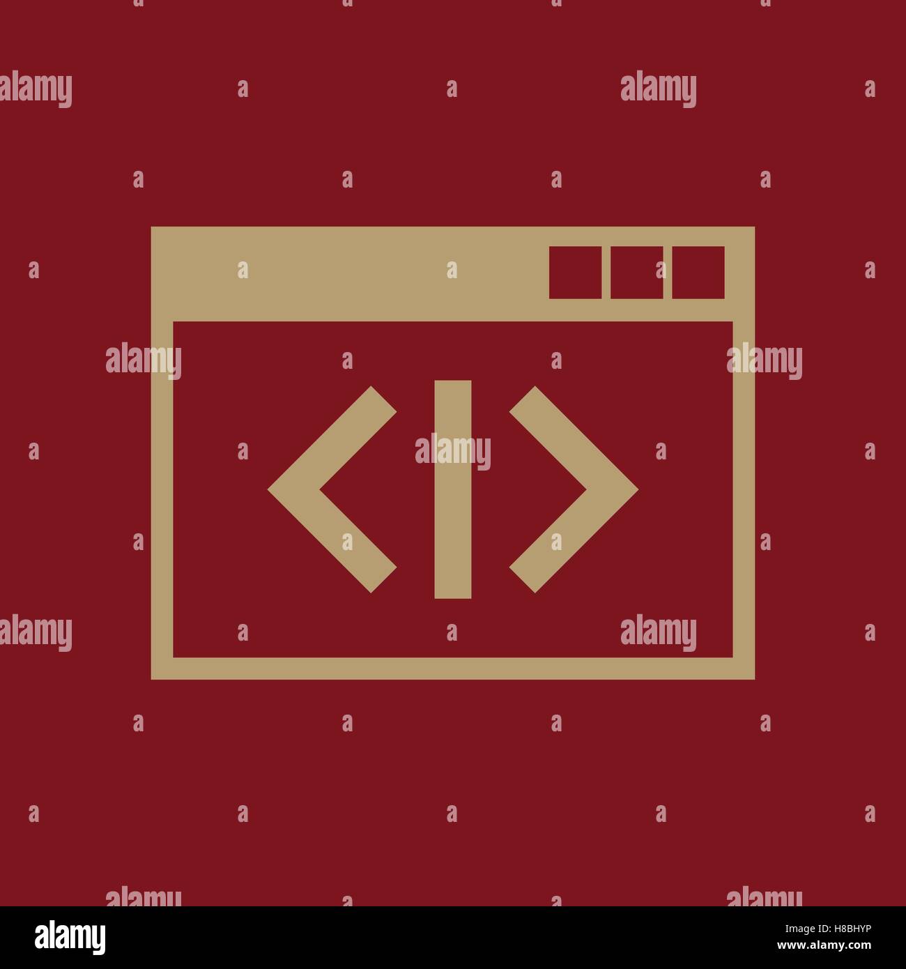 The coding icon. WWW and browser, development, seo, coding symbol. UI ...