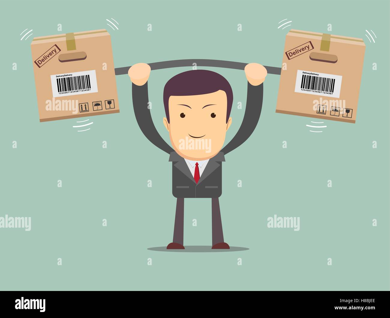 Delivery man. Cartoon character with cartons box . Concept for online ...