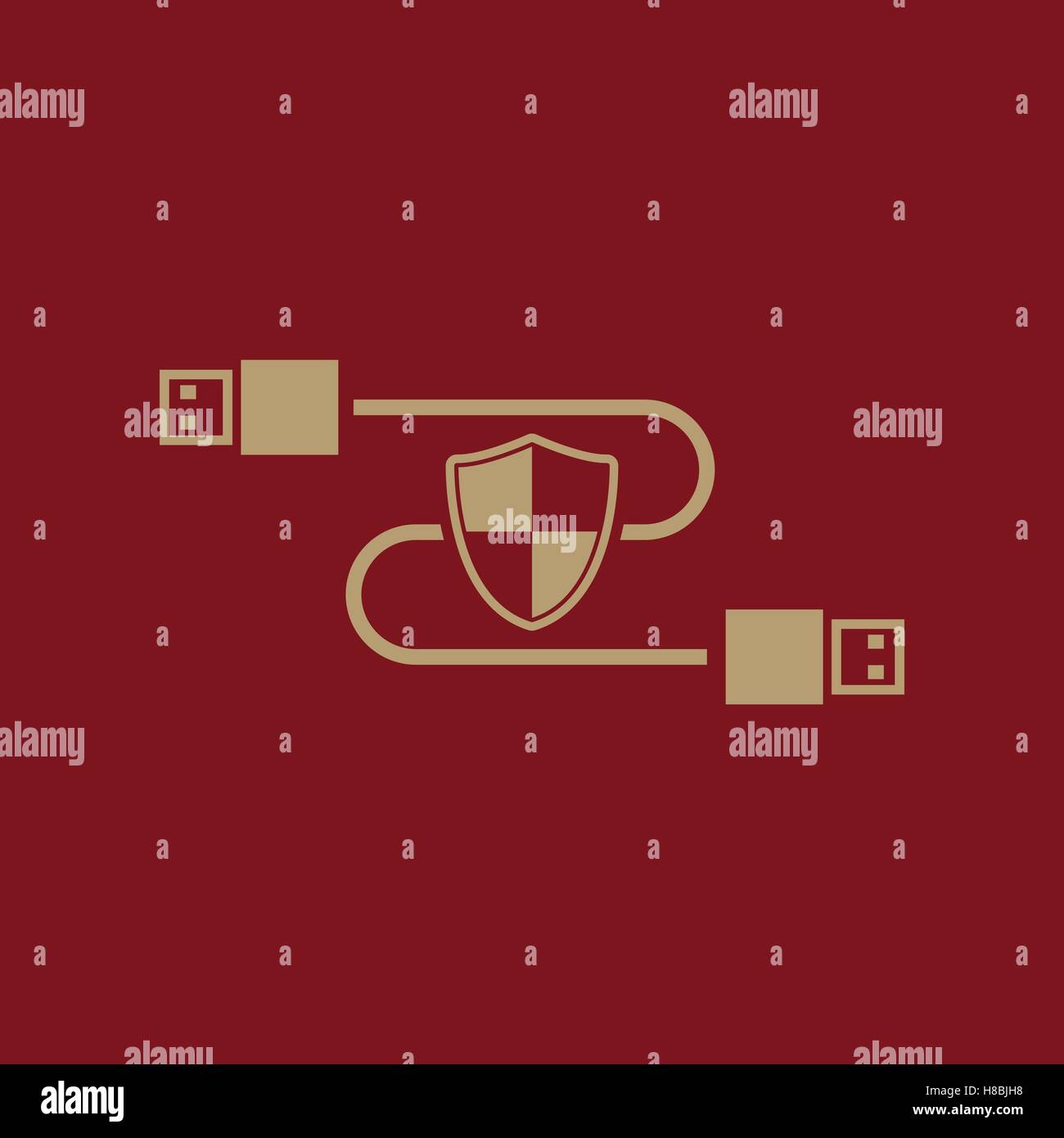 The secure connection icon. Transfer and connection, data, antivirus, firewall, secure symbol ...