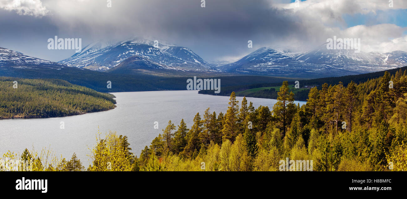 Landscape with Rondane massif and Atnsjoen Lake, Rondane, Norway Stock ...