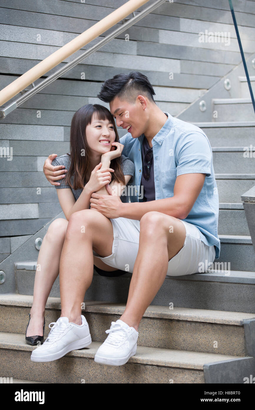 Happy young Chinese couple Stock Photo - Alamy