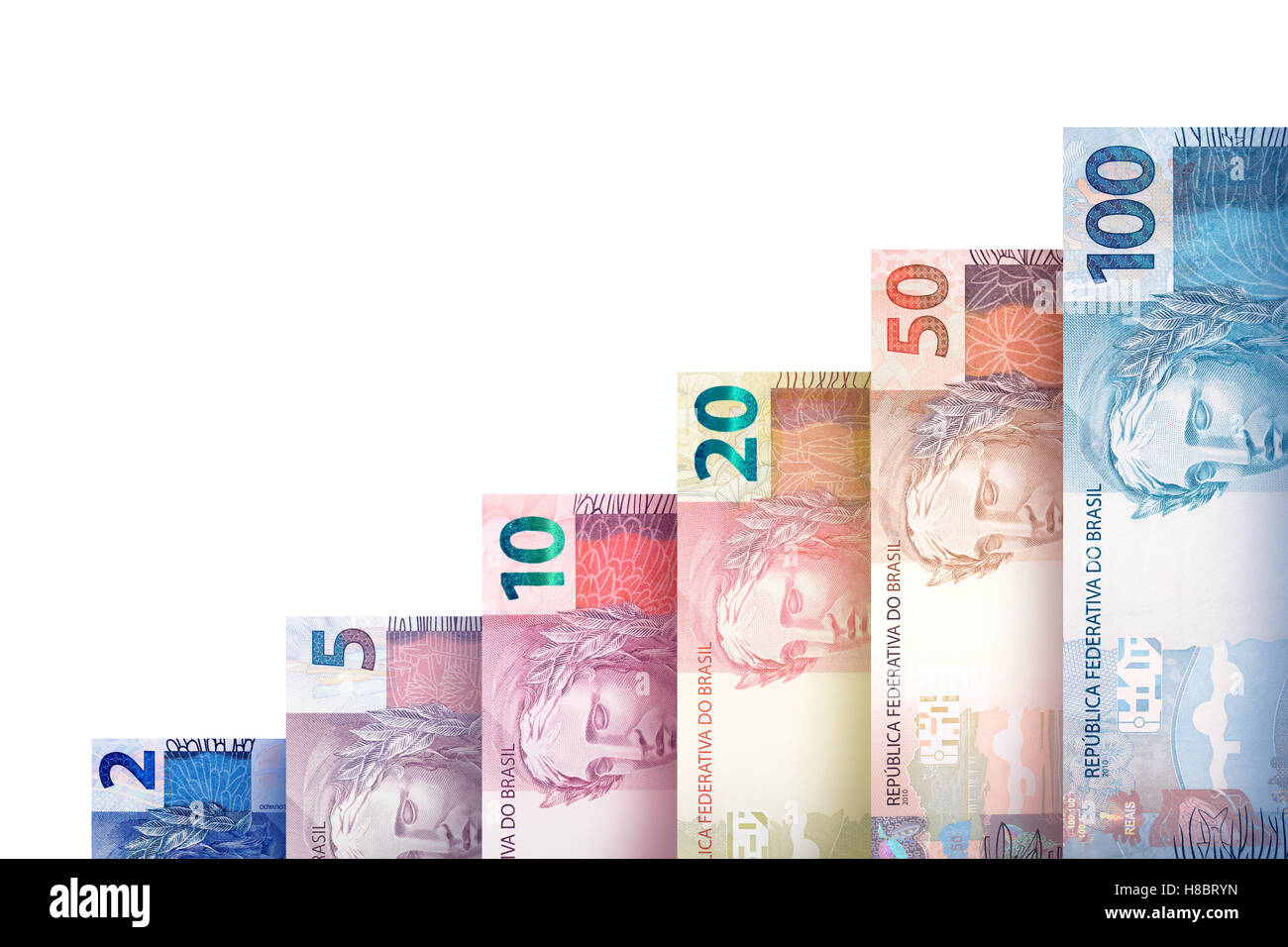 Paper money bills growing in size and value looking like a financial ...