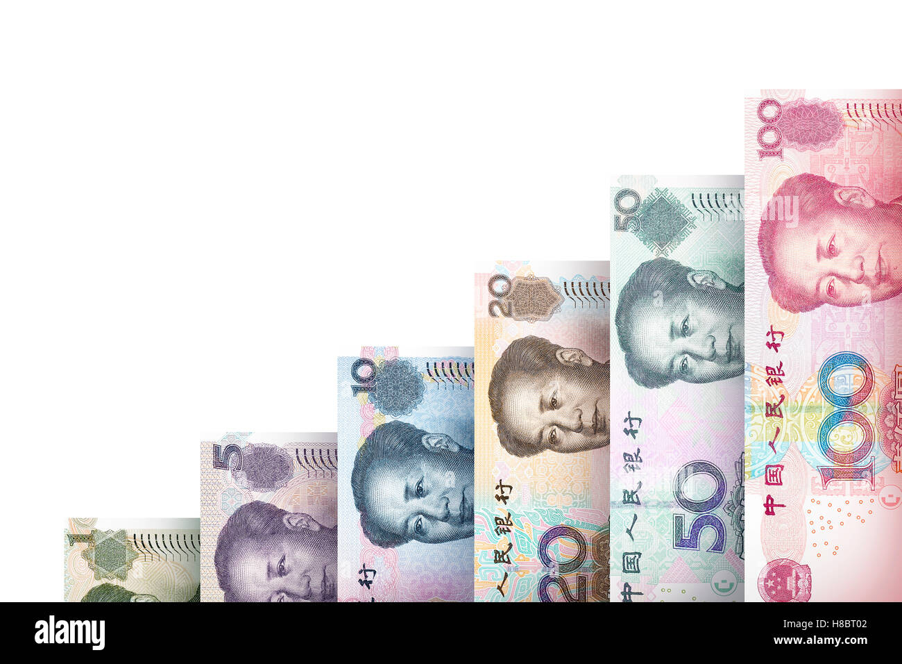 Paper money bills growing in size and value looking like a financial ...