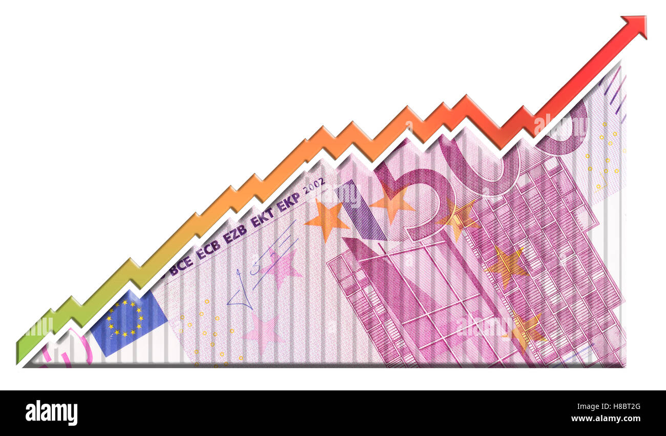 A money bill looking like a growth graph with an upwardspointing arrow ...