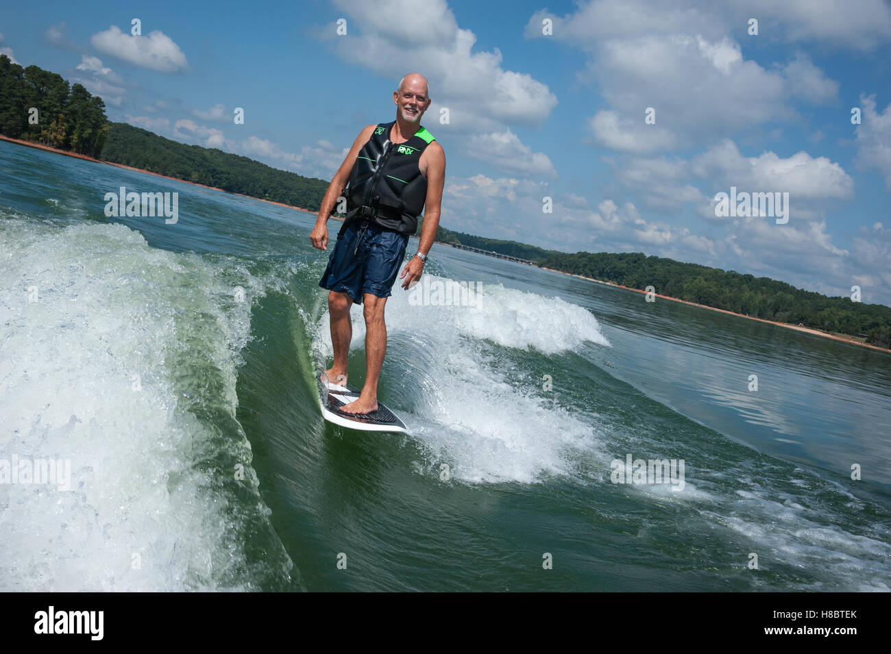 A perfect day for wakesurfing on Lake Hartwell in Georgia/South ...
