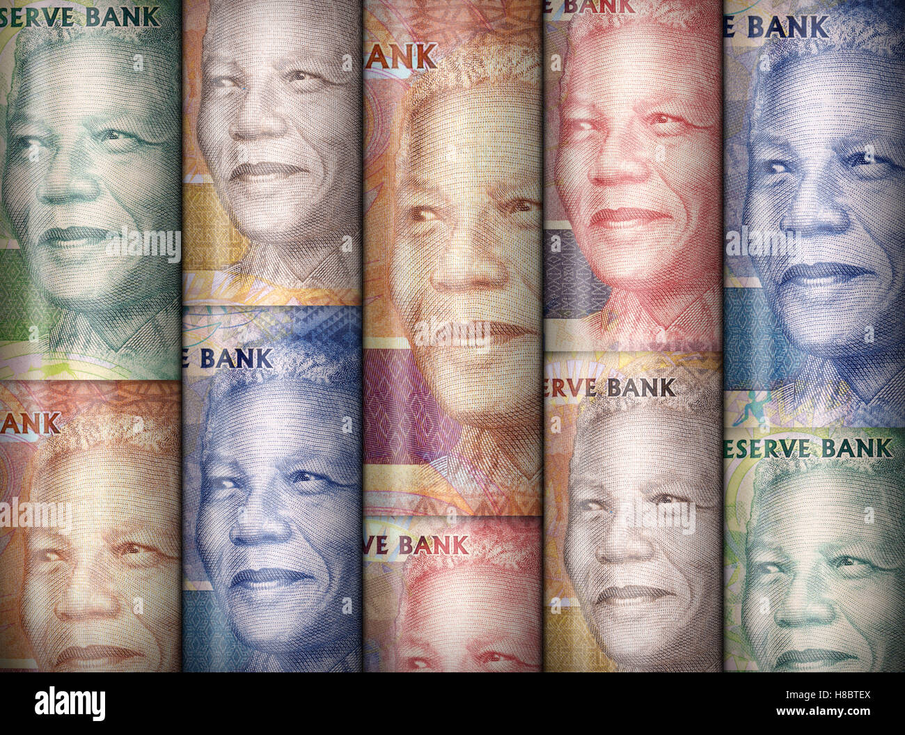 Different money bills stacke over each other forming a money wall Stock ...