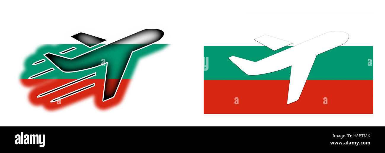 Nation flag - Airplane isolated on white - Bulgaria Stock Photo - Alamy