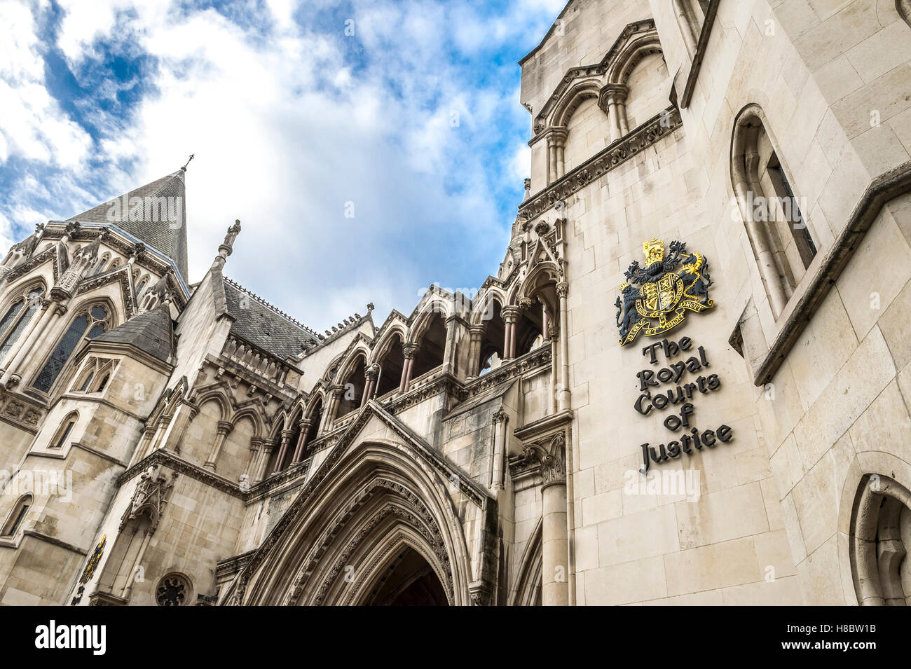 The Victorian Gothic style main entrance to the The Royal Courts of ...